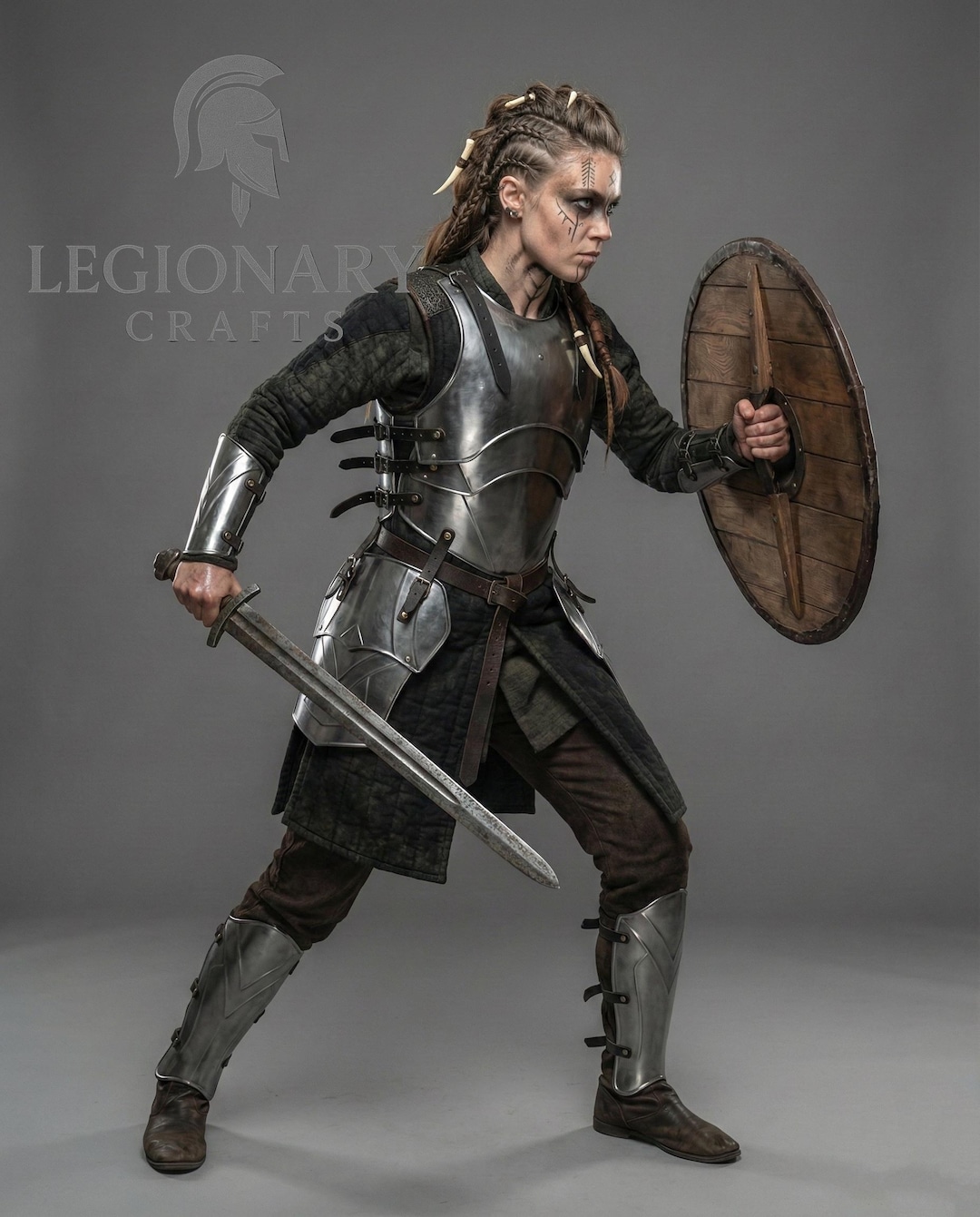 Brave Lady Half Body Armor - Cuirass,bracers, Leg Greaves Perfect for ...