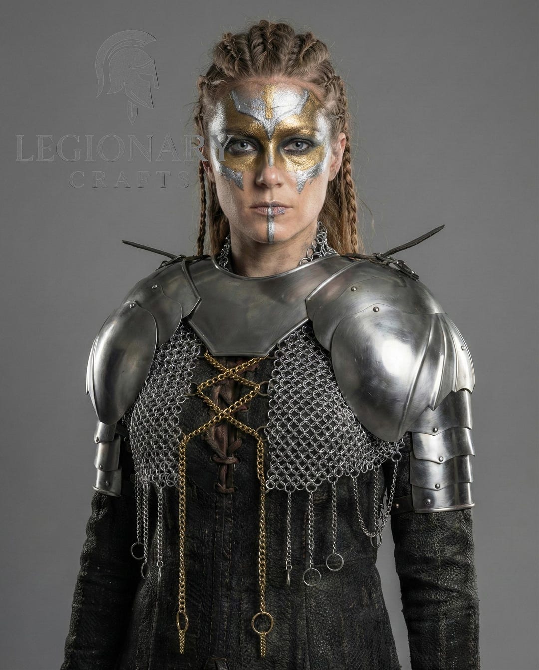 Brave Lady Knight Armor Pauldrons,gorget,chainmail - LARP Cosplay ...