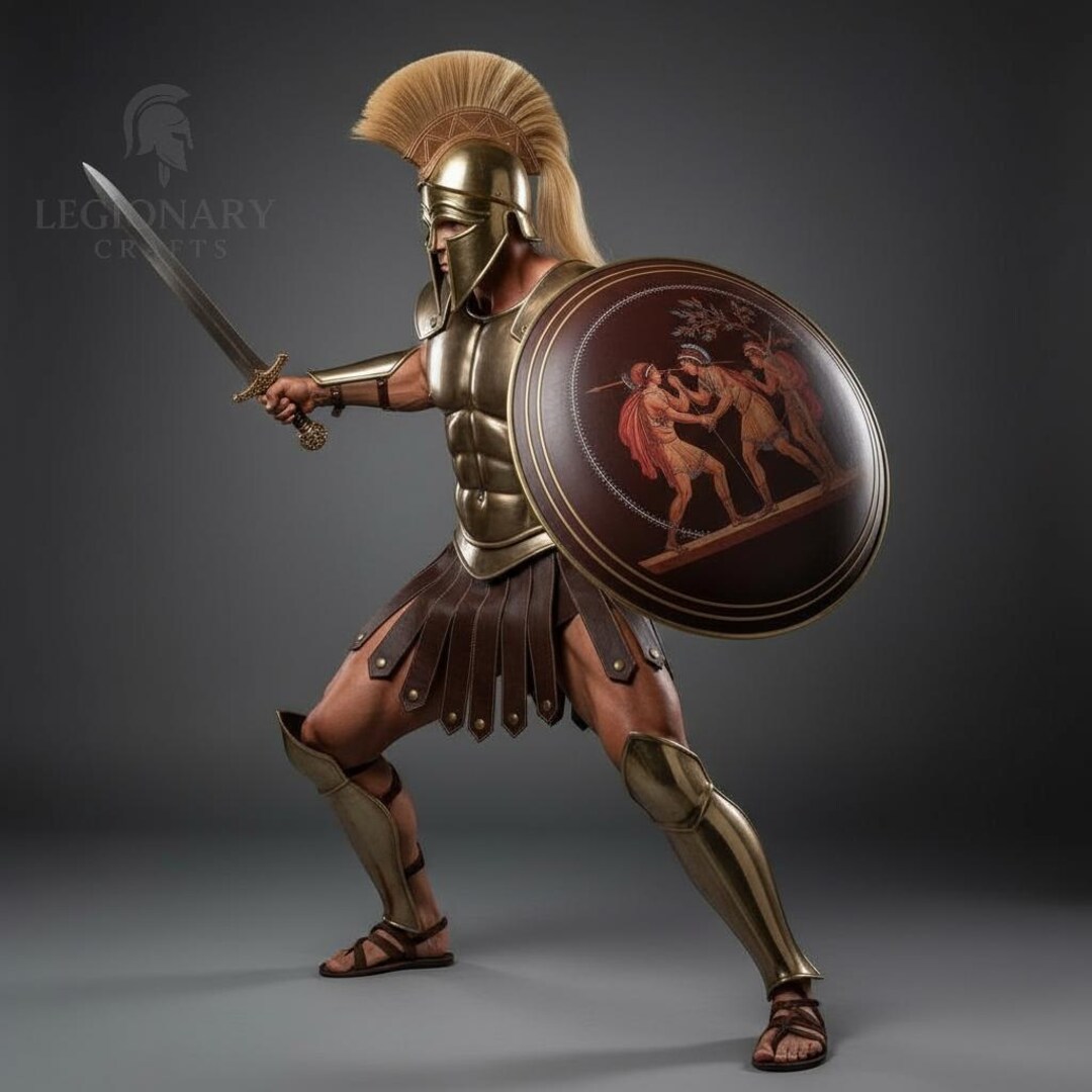 Wearable Greek Corinthian Armor Costume – Gold Muscle Cuirass, Shield ...