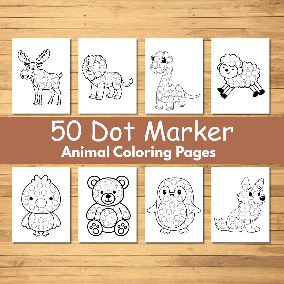 Animal Dot Marker Coloring Pages, Dab It Activity (digital Download) - Etsy