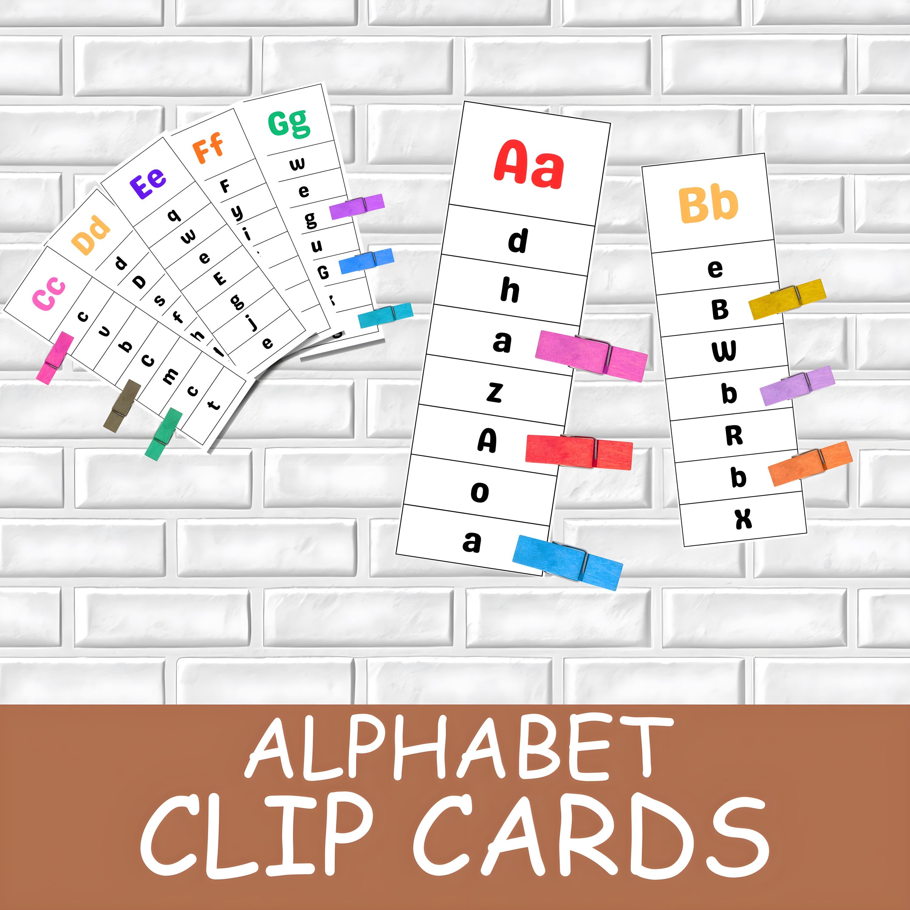 Alphabet Matching Clip Cards, Letter Recognition Activity (PDF Download ...
