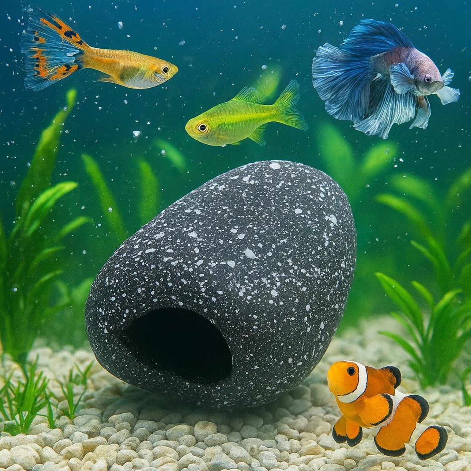 Cichlid Stone Cave Set | Natural Rock Decor for Fish Tank & Breeding ...