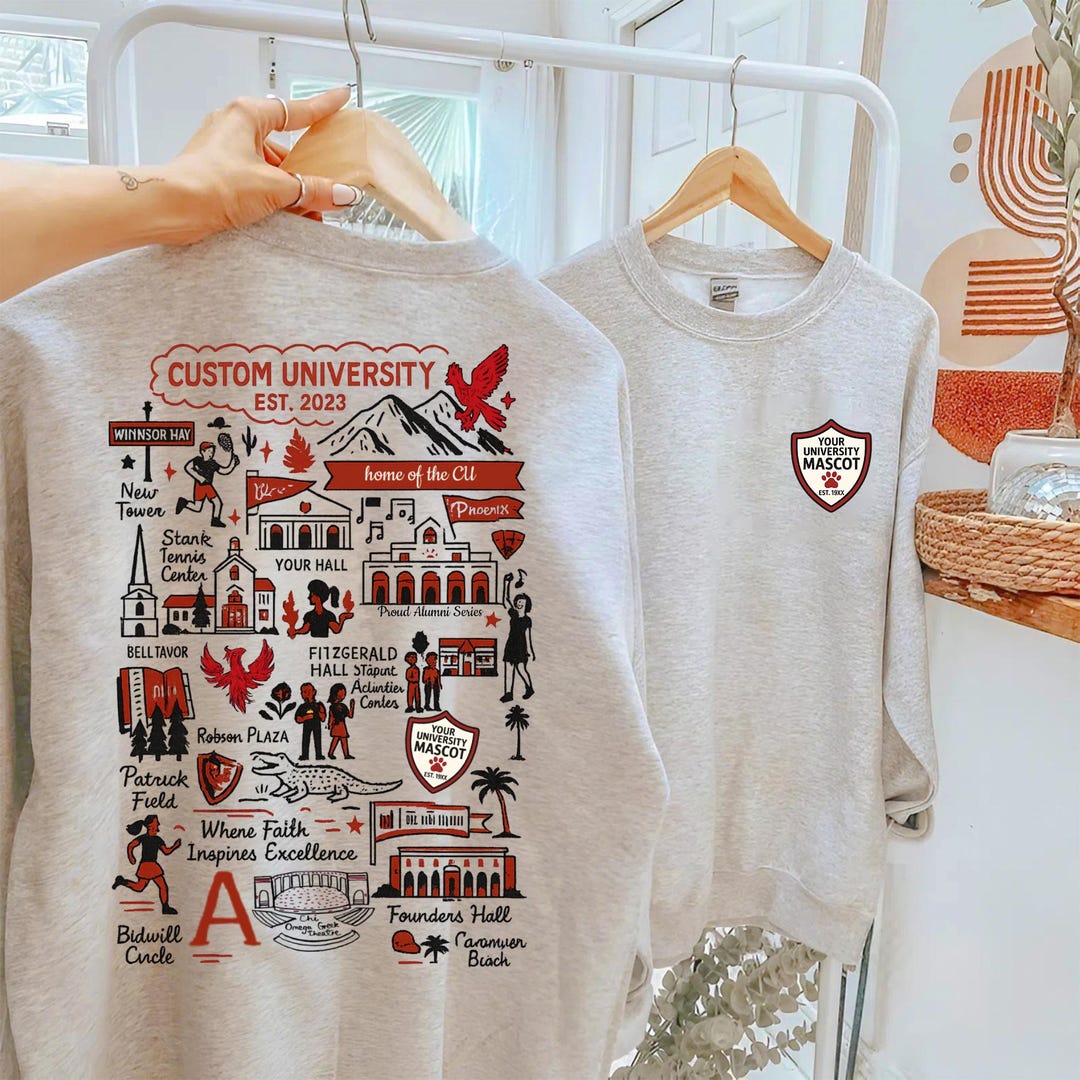 Custom College Campus Map Sweatshirt, University Apparel - Etsy