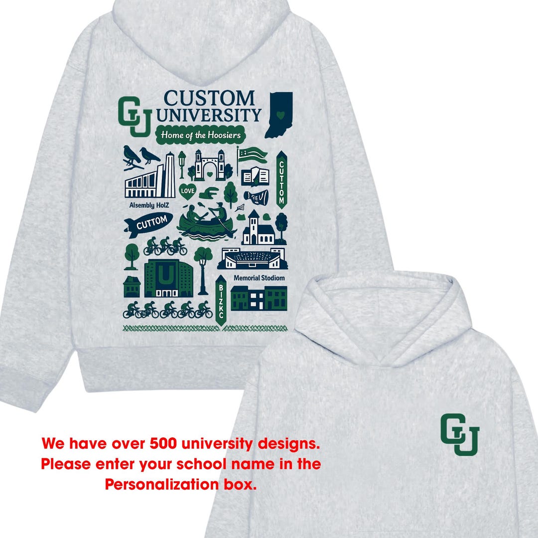 Custom University Hand-sketched Sweatshirt, Vintage Campus Apparel ...