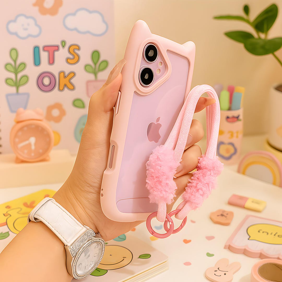 3D Cat Ear Phone Case for iPhone 17 16 15 14 13 12 11 Pro Max ...