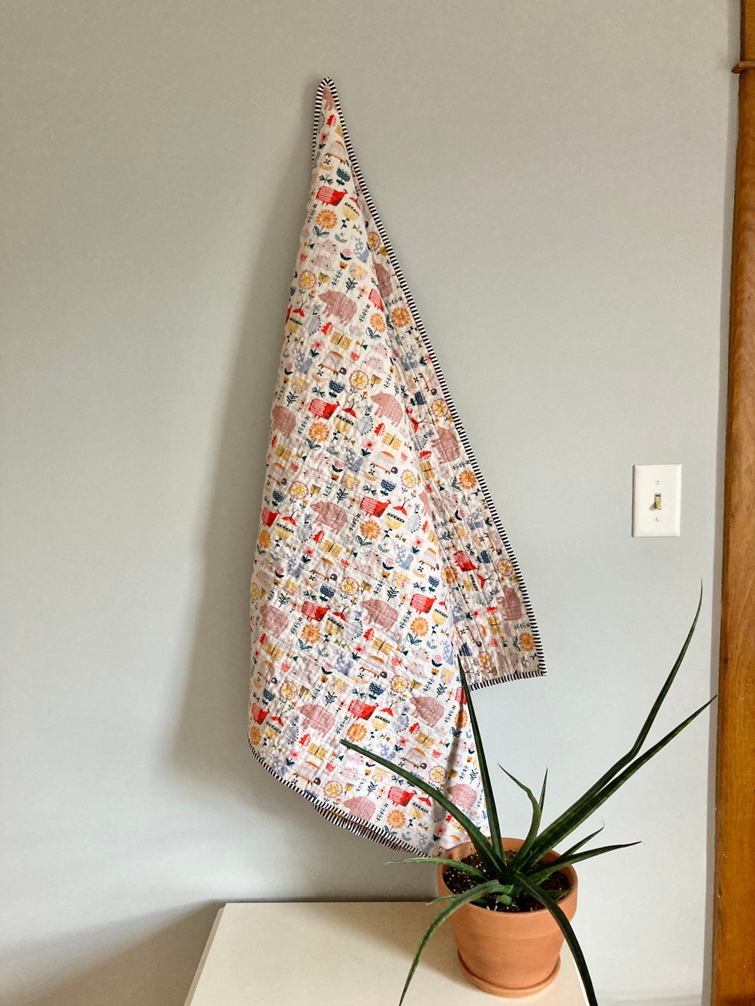 Whole Cloth Baby Quilt - Etsy