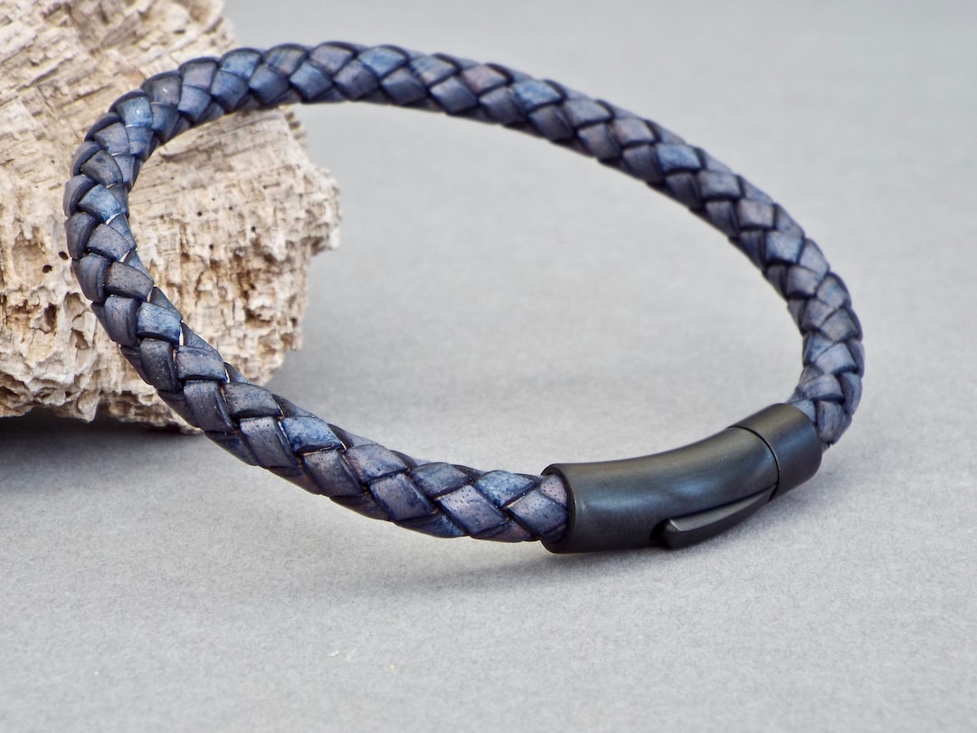 Mens Leather Bracelet Braided Bracelet Boyfriend Gift - Etsy