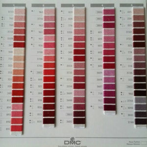 DMC Embroidery Floss Red Pink and Purple DMC Cotton Embroidery Floss ...