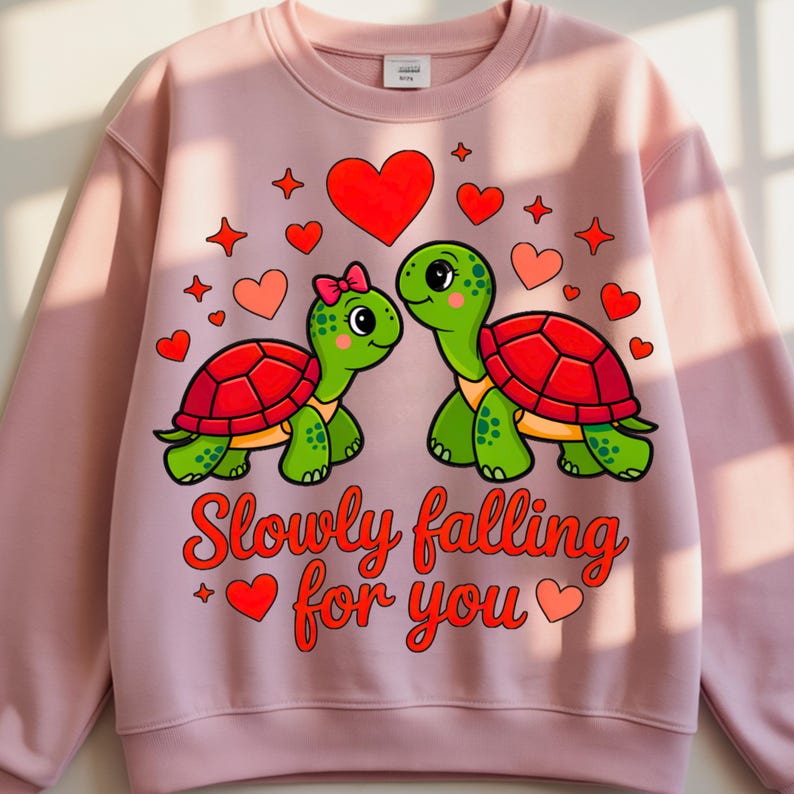 Turtle Couple Sublimation Png, Valentine Design, Romantic Animal Love ...
