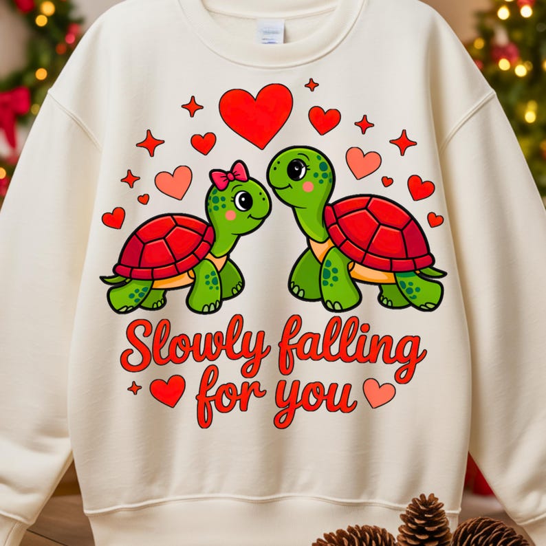Turtle Couple Sublimation Png, Valentine Design, Romantic Animal Love ...