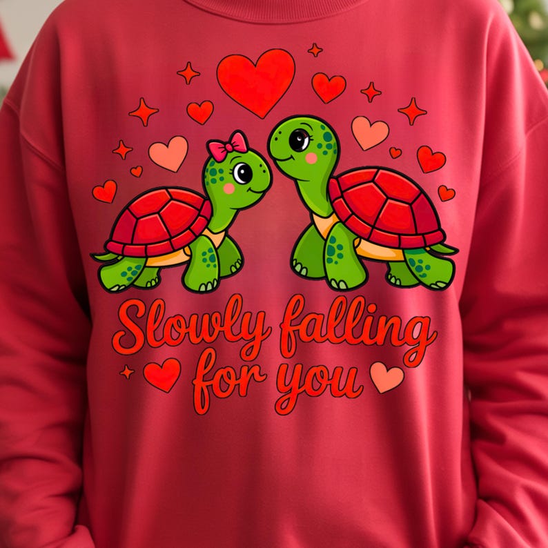 Turtle Couple Sublimation Png, Valentine Design, Romantic Animal Love ...