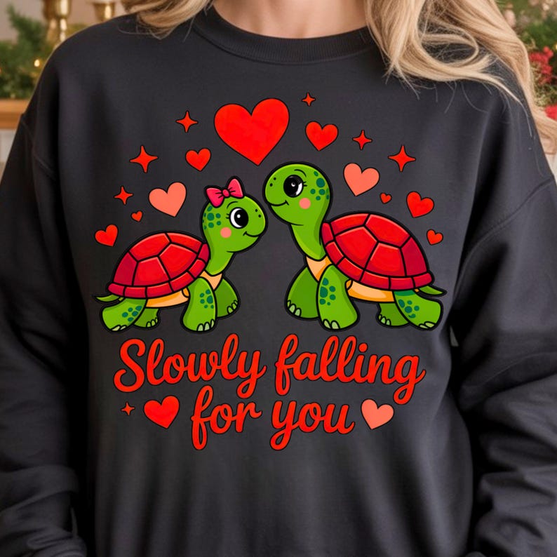 Turtle Couple Sublimation Png, Valentine Design, Romantic Animal Love ...