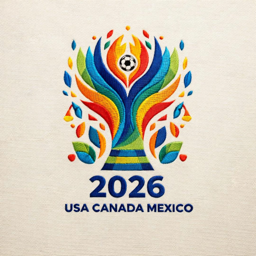World Cup 2026 Embroidery Design | USA Canada Mexico Soccer Trophy ...