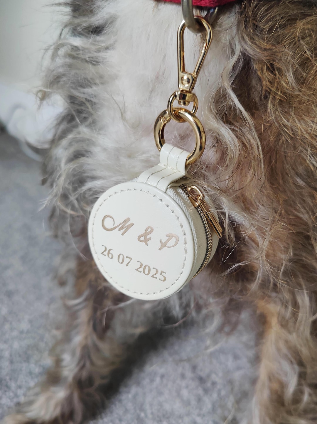 Personalised Dog Ring Bearer Box - Faux Leather Wedding Collar Charm ...