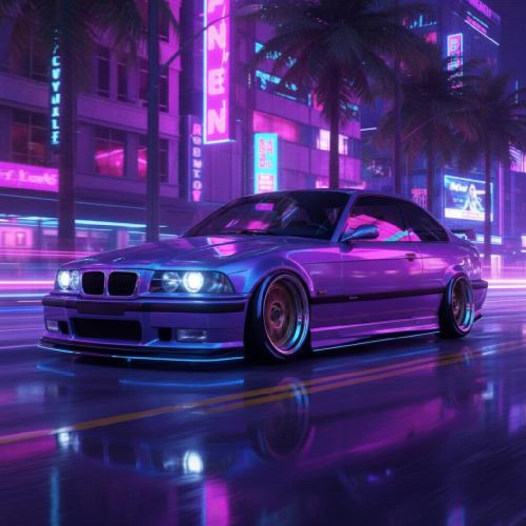 BMW E36 Coupe Style Custom Background Printable Poster Art Wall ...