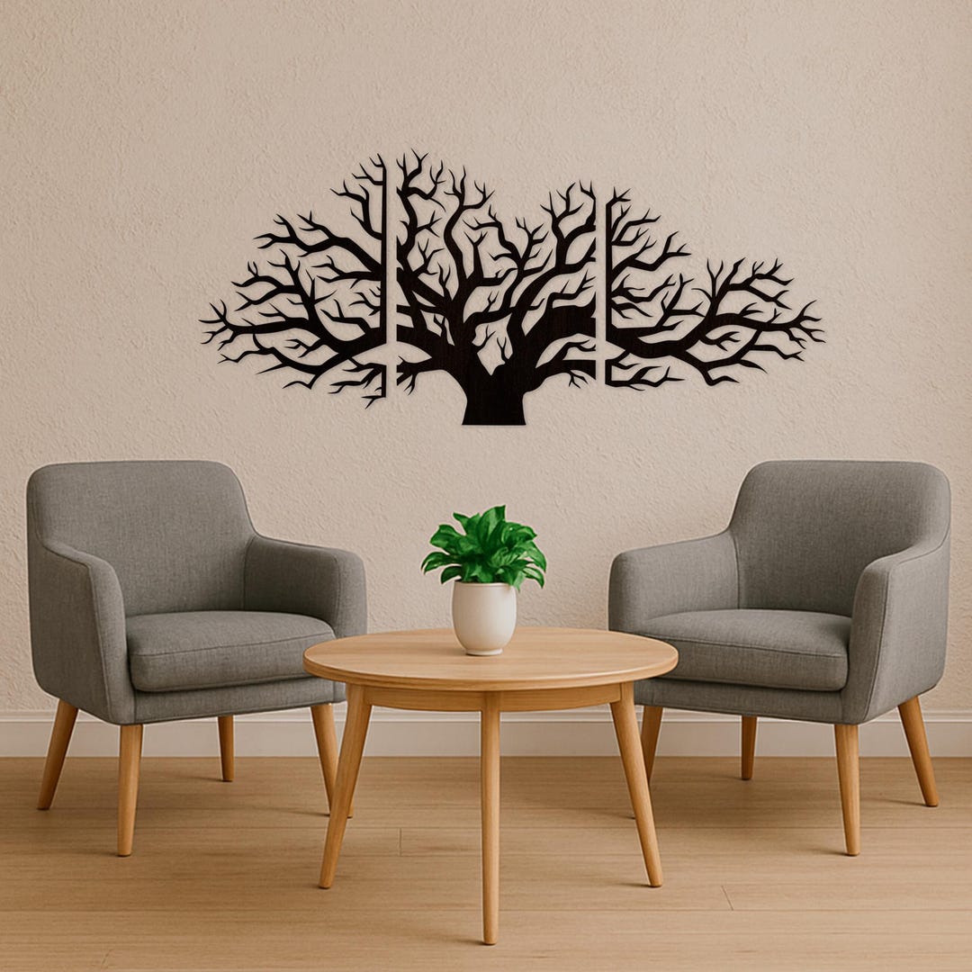 Large Tree Wall Decor, Wooden Family Tree, Tree With Birds Wall Art ...