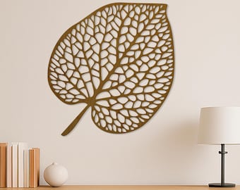 Leaf Wall Art Wood, Large Wooden Leaf Wall Art, Leaf Wall Wood Hanging ...