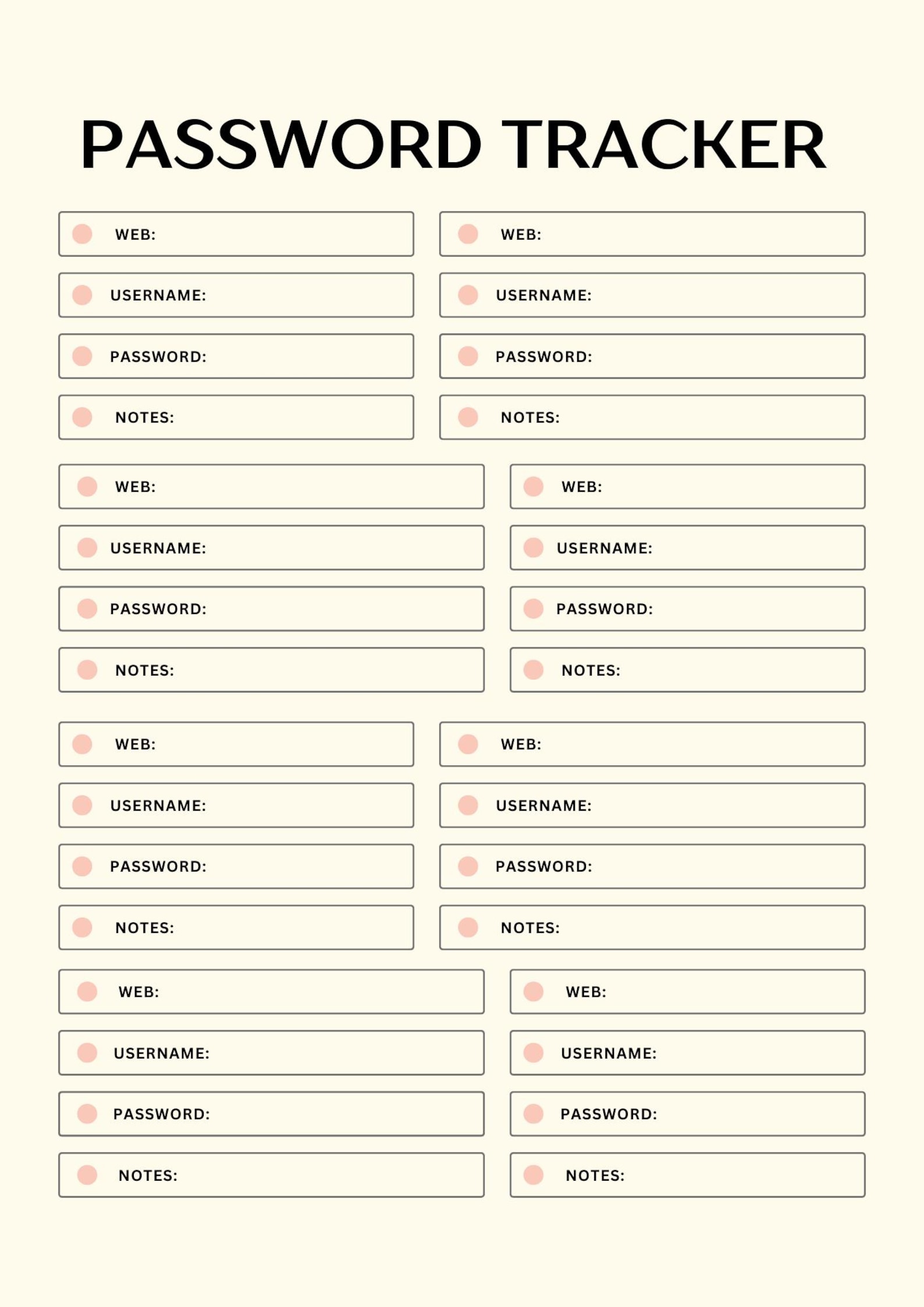Colorful Password Tracker Template | Rainbow Digital Organizer (canva ...