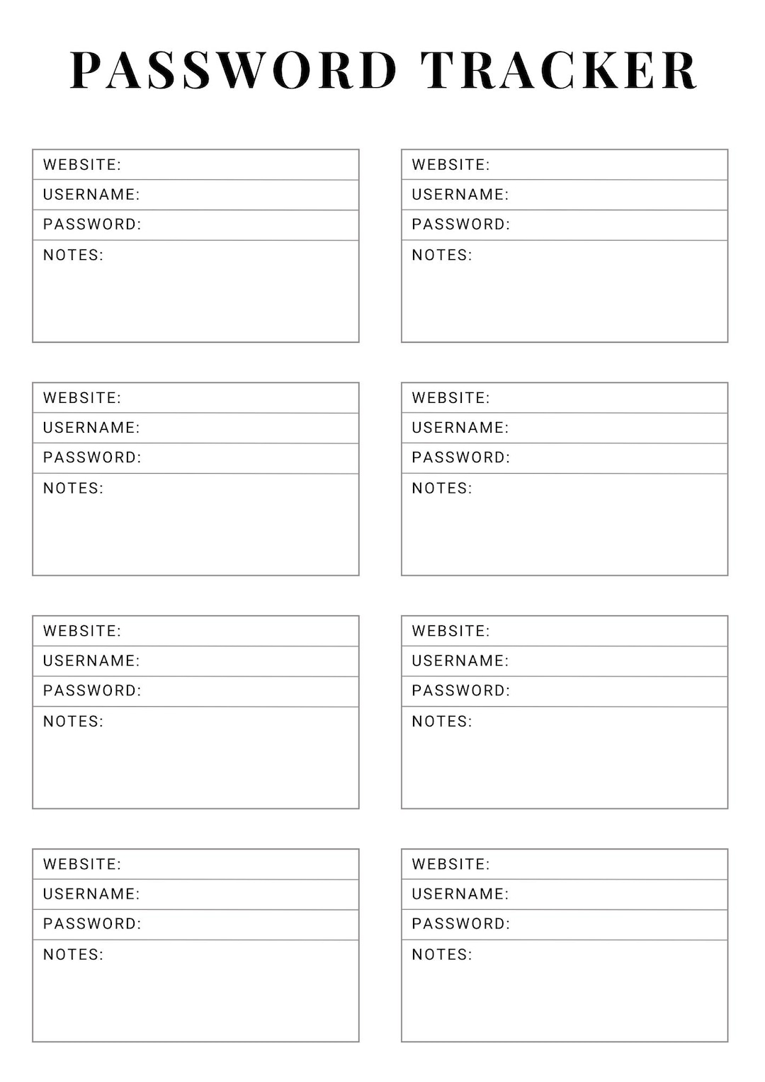 Colorful Password Tracker Template | Rainbow Digital Organizer (canva ...
