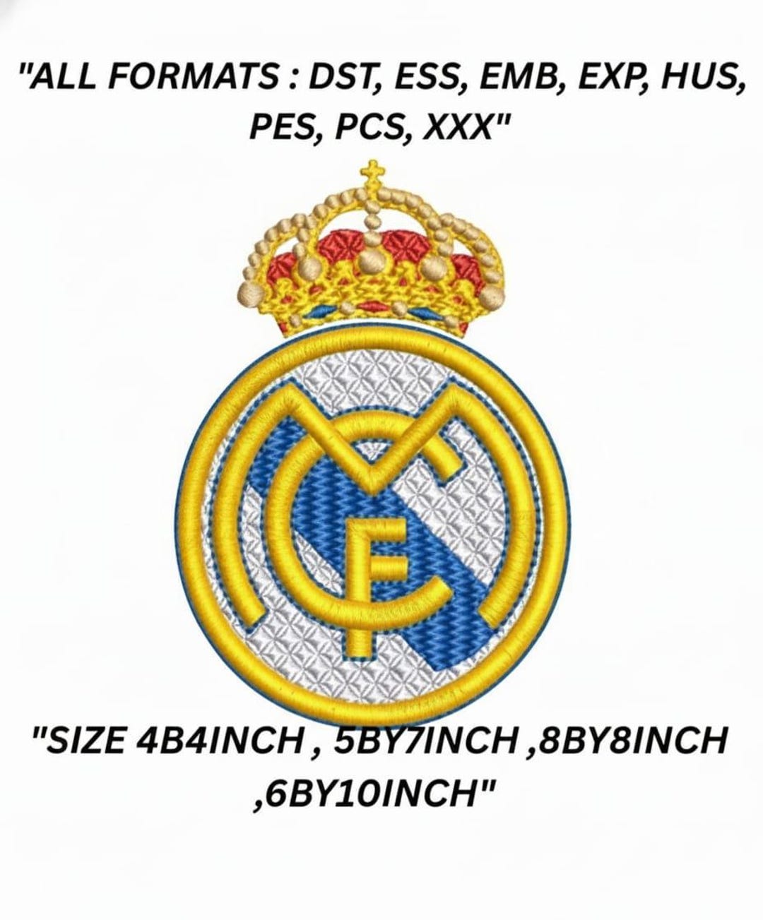 Real Madrid Logo Embroidery Design, Multiple Formats (instant Download ...