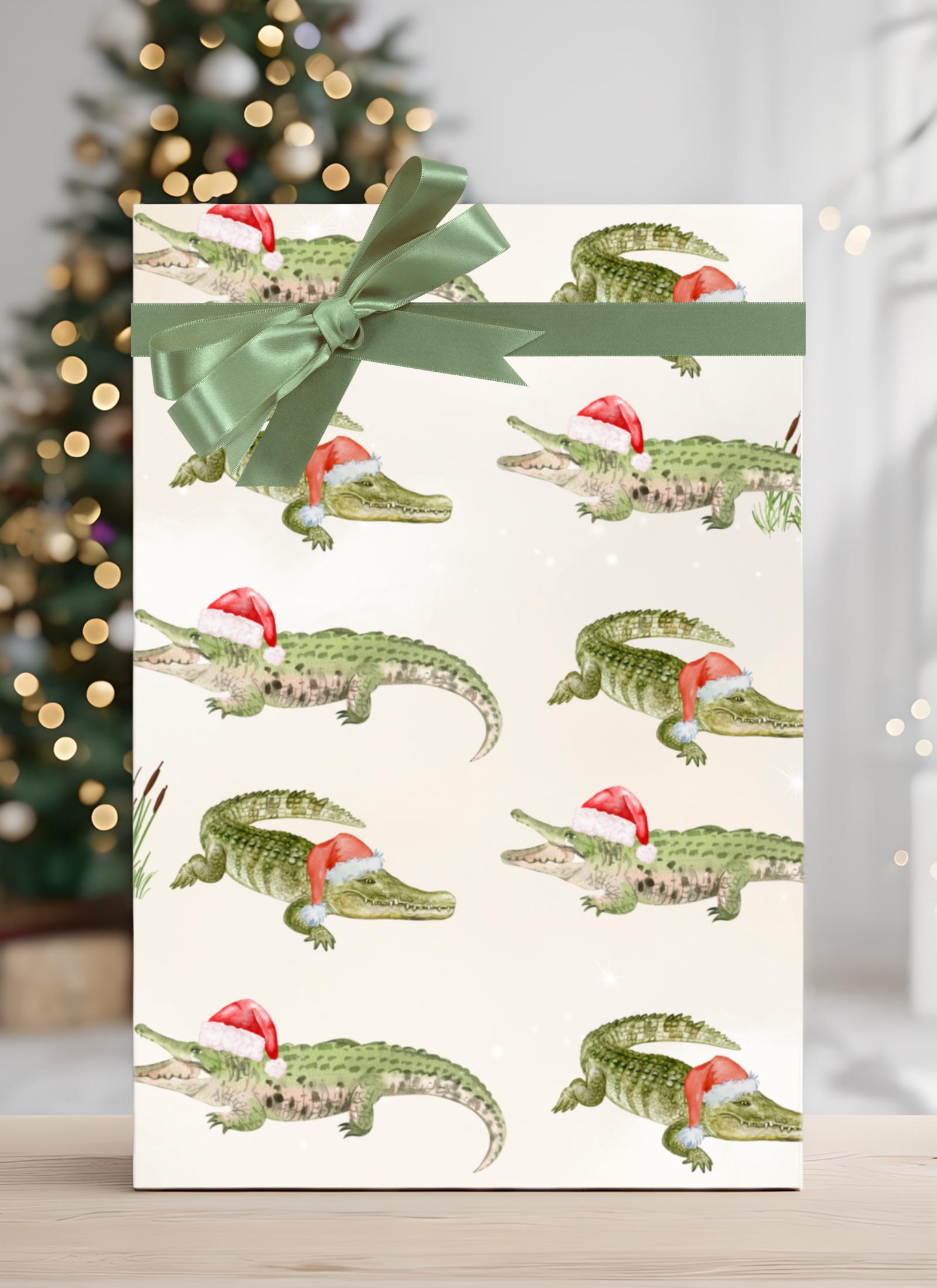Christmas Gator Wrapping Paper: Coastal Living, Southern Gifting - Etsy