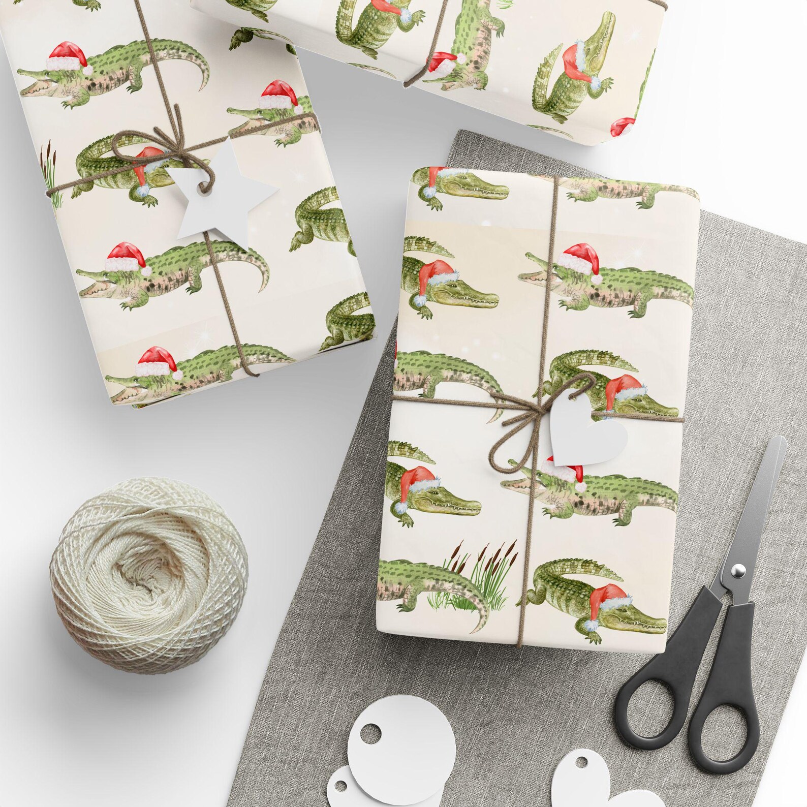 Christmas Gator Wrapping Paper: Coastal Living, Southern Gifting - Etsy