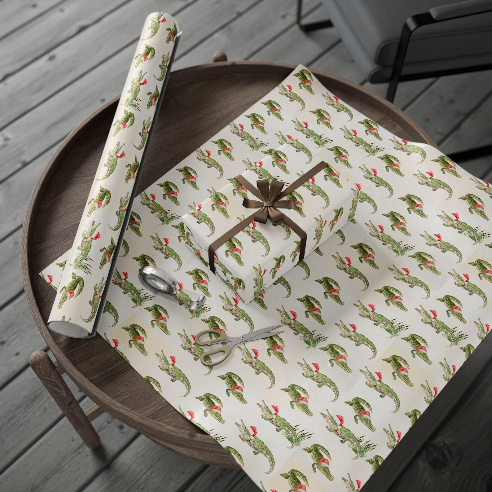 Christmas Gator Wrapping Paper: Coastal Living, Southern Gifting - Etsy