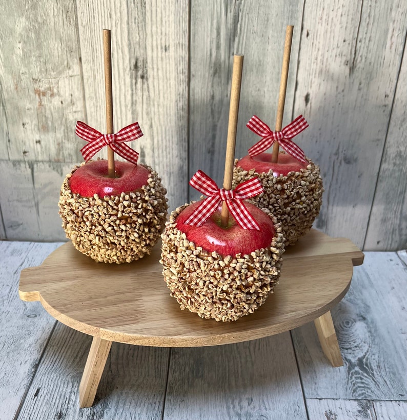 Fall Carmel Apple Tiered Tray Decor Faux Halloween Caramel - Etsy