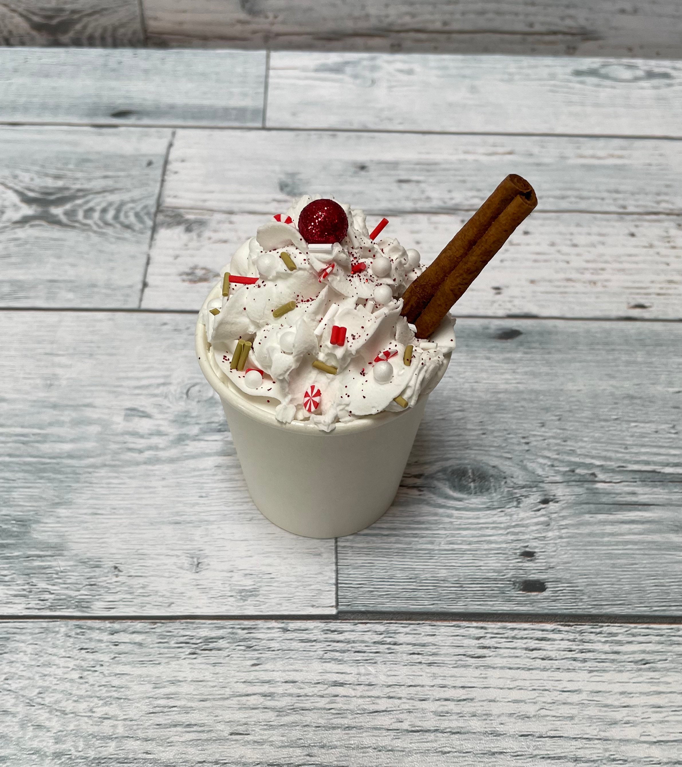 Faux Mini Christmas Whipped Cream Coffee Cups Faux Hot Cocoa | Etsy