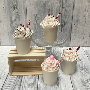 Faux Mini Valentine's Day Whipped Cream Coffee Cups Faux - Etsy