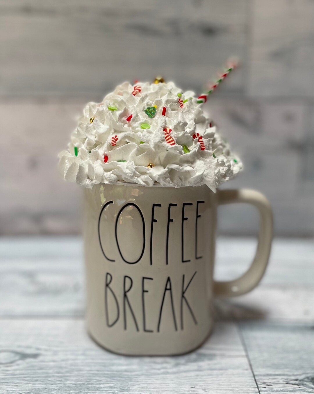 Christmas Mug Topper, Faux Whipped Cream Mug Topper, Tiered Tray Decor ...