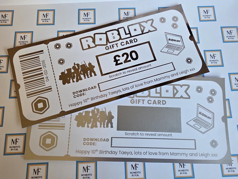 Personalised Roblox Gift Voucher Scratch off With Robux Coin : Custom ...