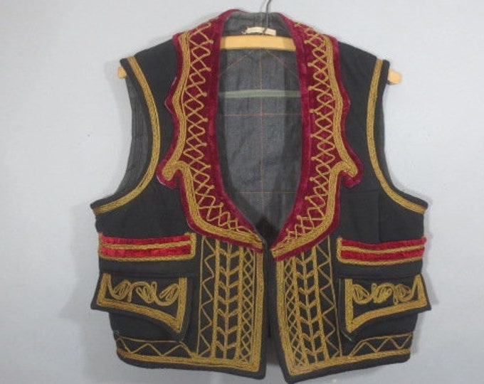 Vintage Antique, Folk Art Vest, Balkan Pakistani Vest, Turkish Vest ...