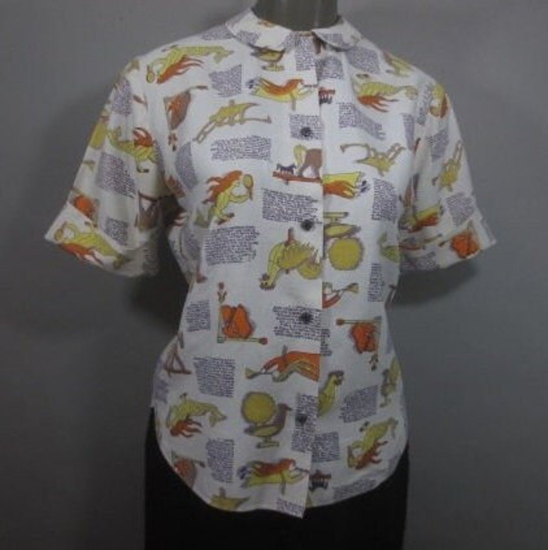 Vintage 1950-60's Blouse, HOLLYWOOD BLOUSE Label, Antique Weather Vanes ...