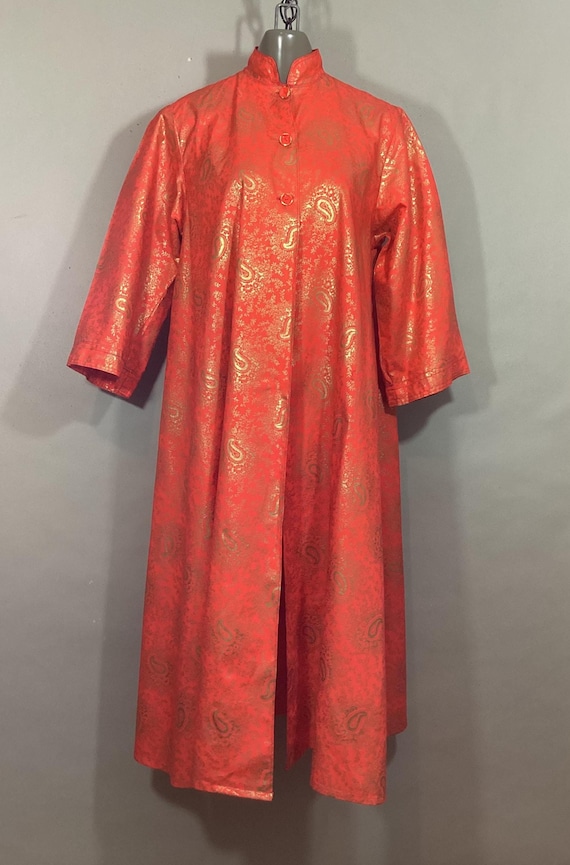 1950's Swing Coat, Duster, Robe, Mandarin Collar, Han… - Gem