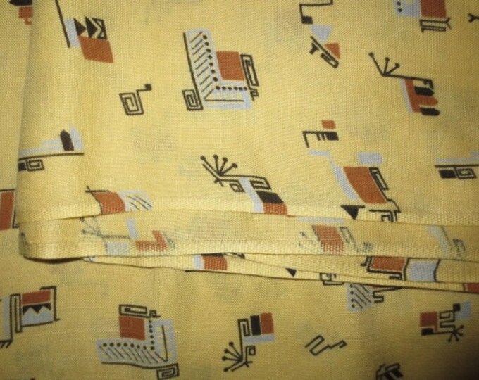 1950's Atomic Design Rayon Fabric // Deadstock Vintage Fabric // Rayon ...