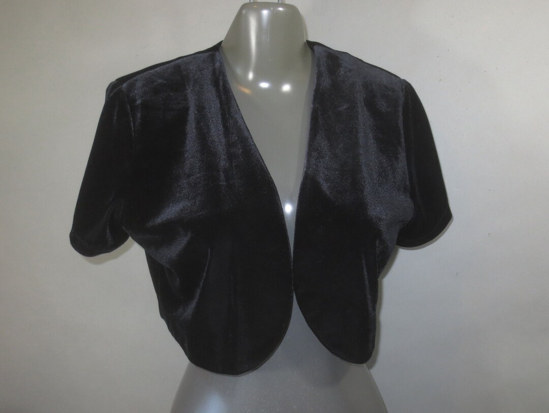 Black Velvet Bolero, Classic Black Bolero, Prom Bolero, Cocktail Attire ...