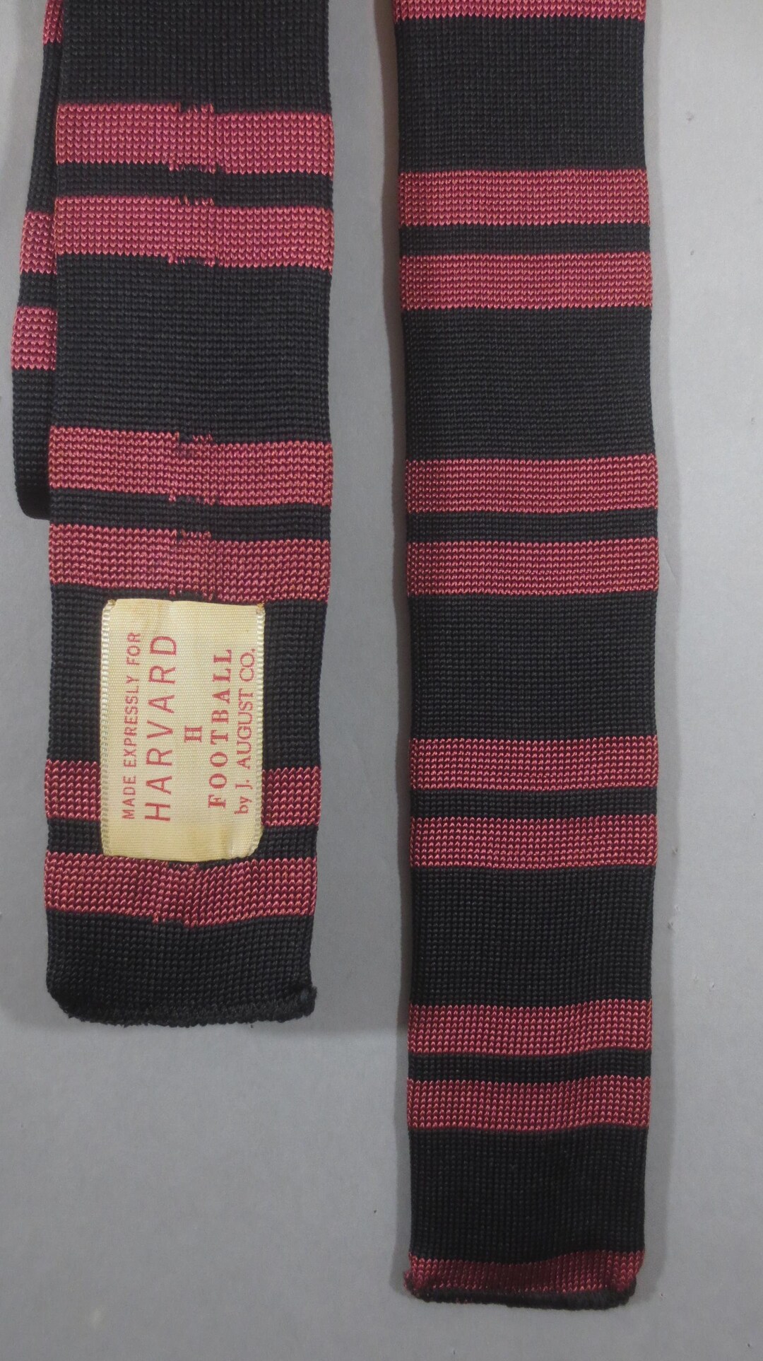 Vintage 1950-60's Necktie, HARVARD FOOTBALL, by J August Co, Narrow ...