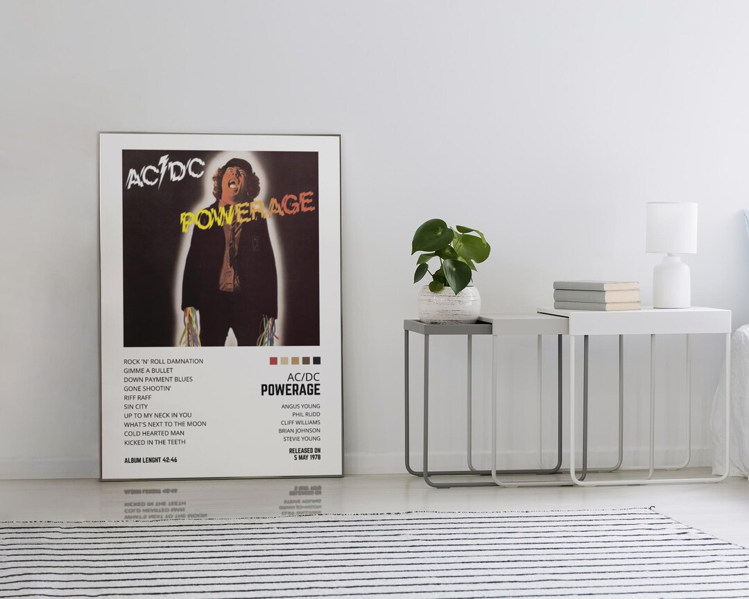 AC/DC Powerage Album Cover Poster | Classic Rock Wall Art | Vintage ...