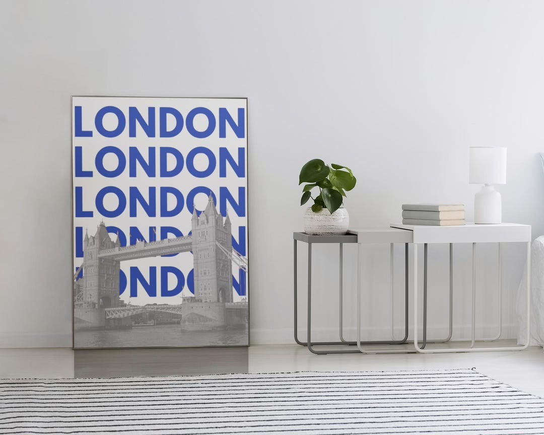 Minimalist London City Poster | Typography Wall Art | UK Travel Print ...