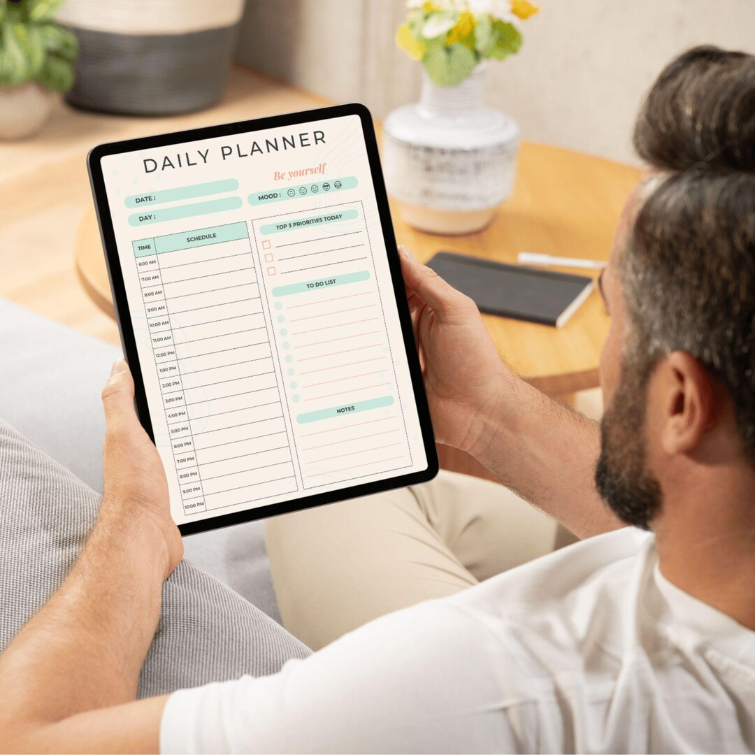 ADHD Daily Planner, Time Blocking, Customizable Template (digital ...