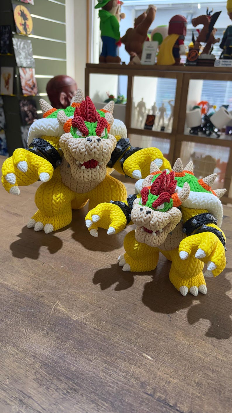 Bowser, Figura Bowser, Estilo crochet, Impreso en 3D - Etsy México