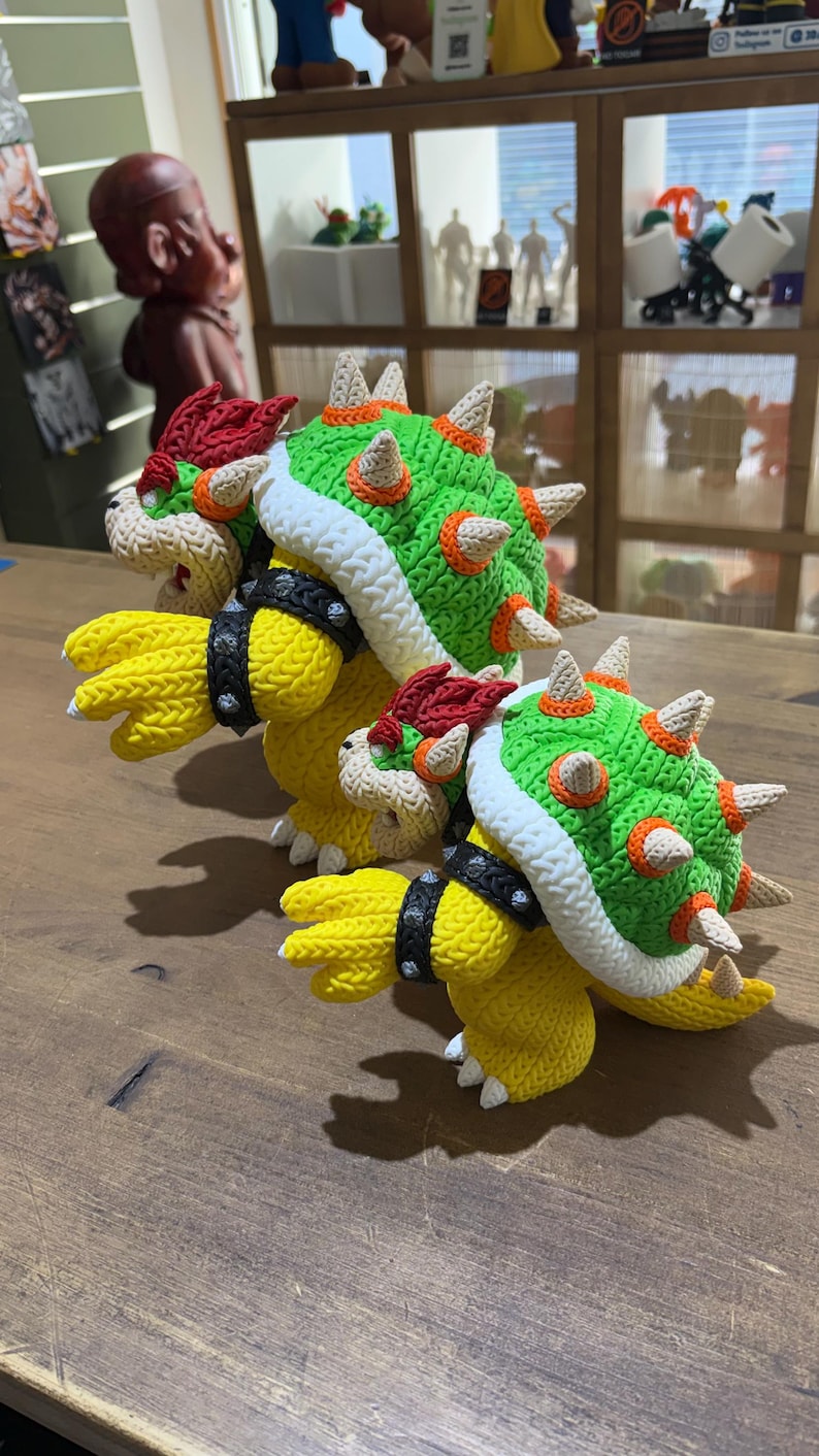 Bowser, Figura Bowser, Estilo crochet, Impreso en 3D - Etsy México