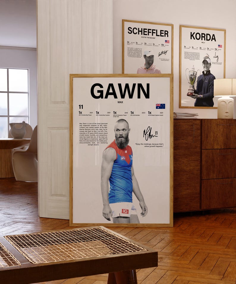 Max Gawn Wall Art, AFL Player Poster, Sports Room Decor, Athlete Print ...
