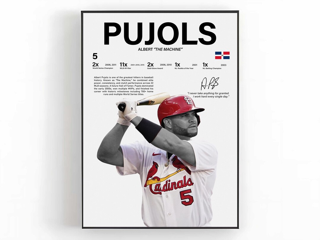 Albert Pujols Wall Art, Baseball Player Poster, Sports Room Decor ...
