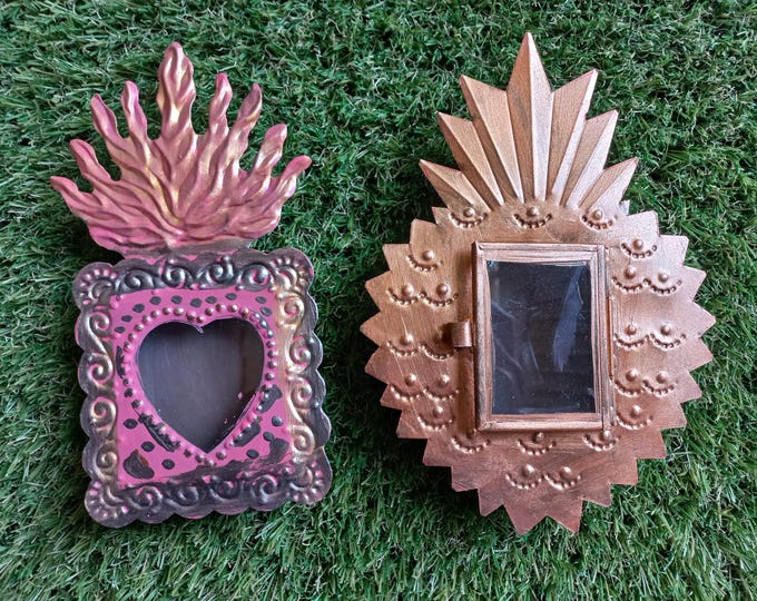 Set of 2 Tin Nichos, Hand Painted, Hand Made, Wall Hanging NICHO - Etsy