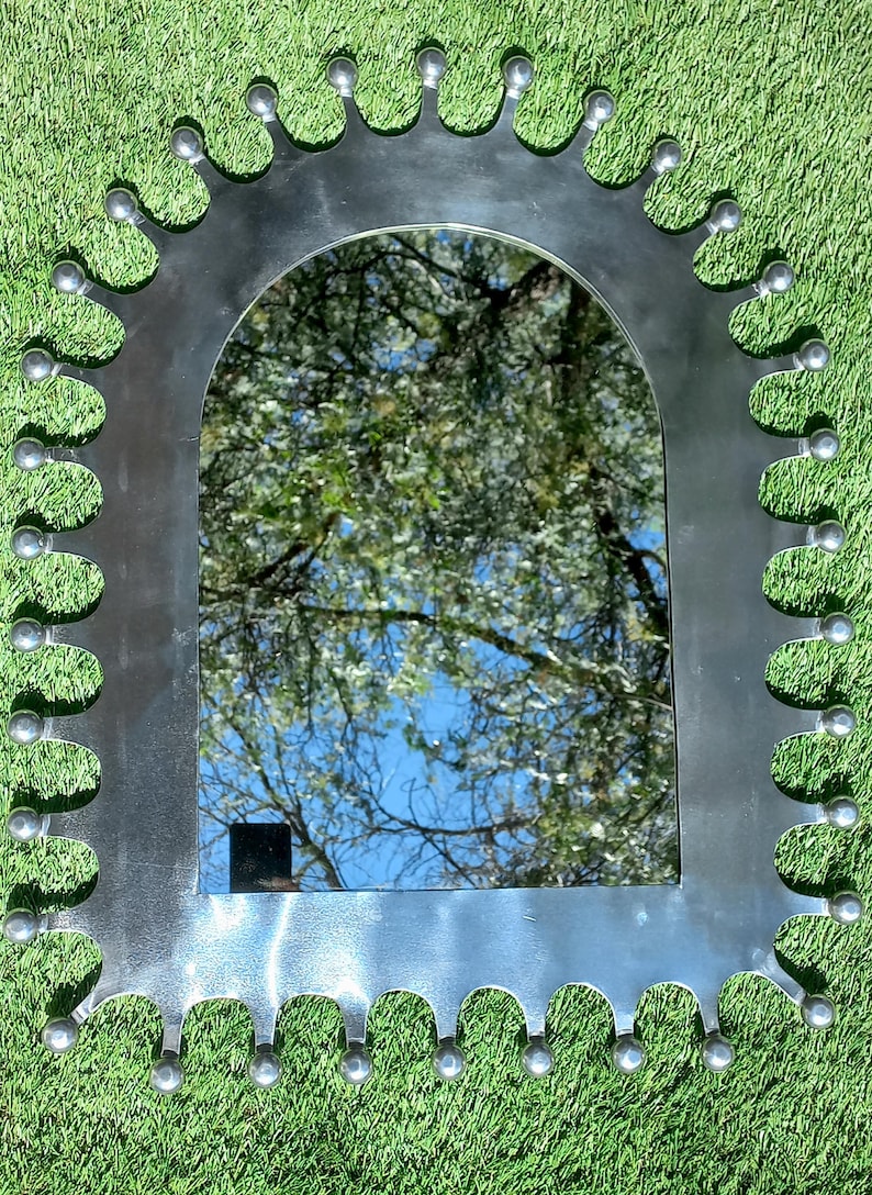 Handmade Mexican Tin Mirror, Arched Shape With Spikes Wall Decor - Etsy