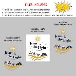 Jesus is the Light SVG Cut File for Cricut | Christmas Nativity Star ...