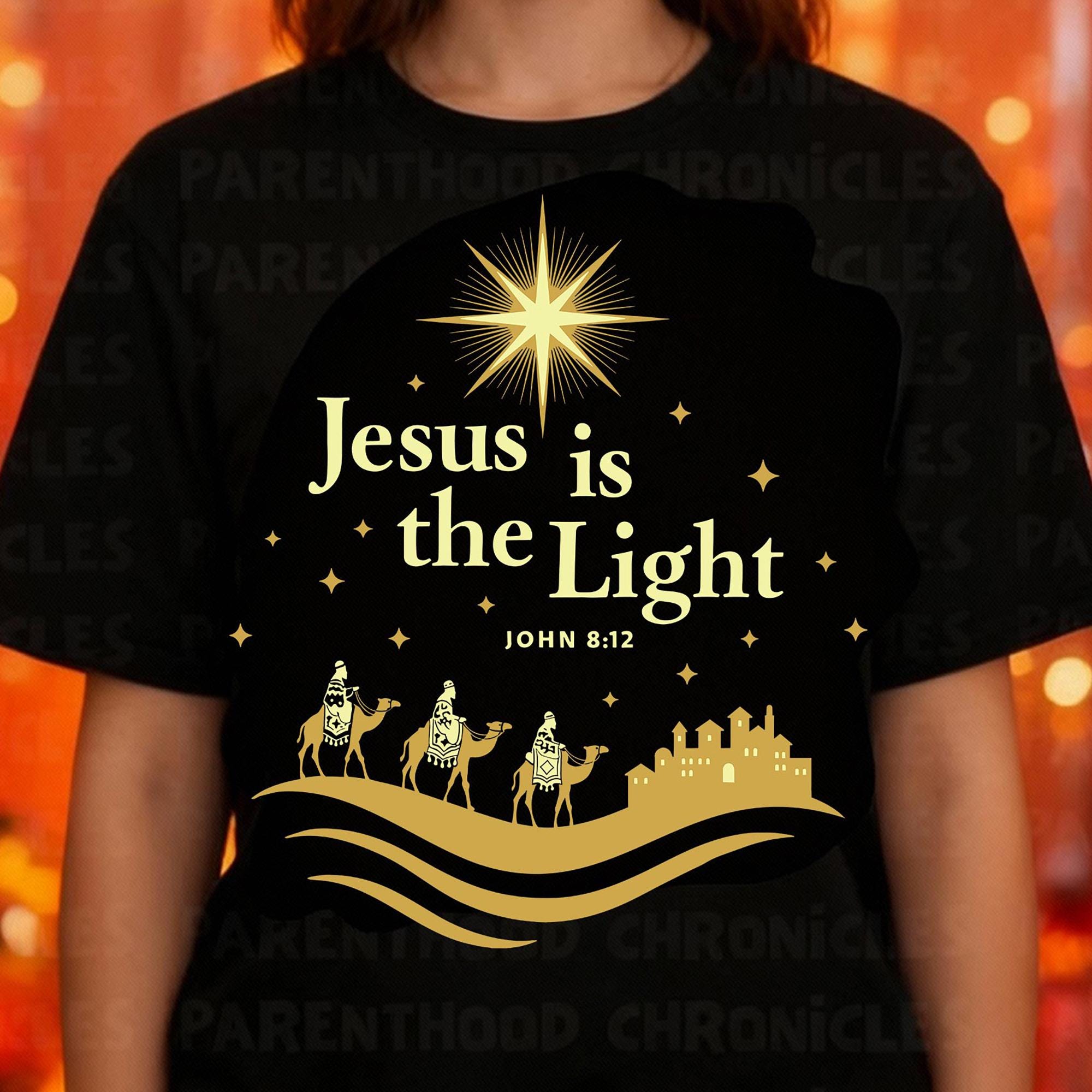 Jesus is the Light Christmas SVG Cut File for Black Shirts | Christmas ...