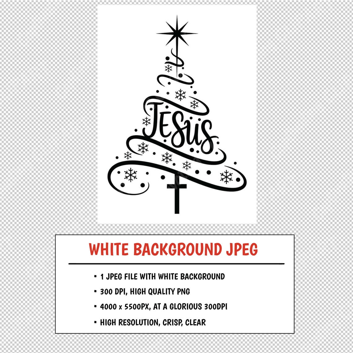 Jesus Christmas Tree SVG Cut File for Cricut | Transparent PNG No ...